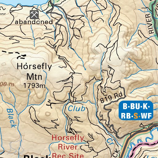 CCBC30 Horsefly - Cariboo Chilcotin Coast BC Topo Map by Backroad ...