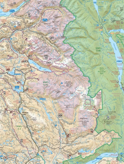 CCBC31 Hendrix Lake - Cariboo Chilcotin Coast BC Topo Map by Backroad ...