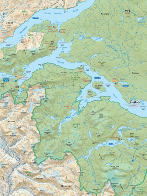 CCBC50 Eutsuk Lake - Cariboo Chilcotin Coast BC Topo Map by Backroad ...