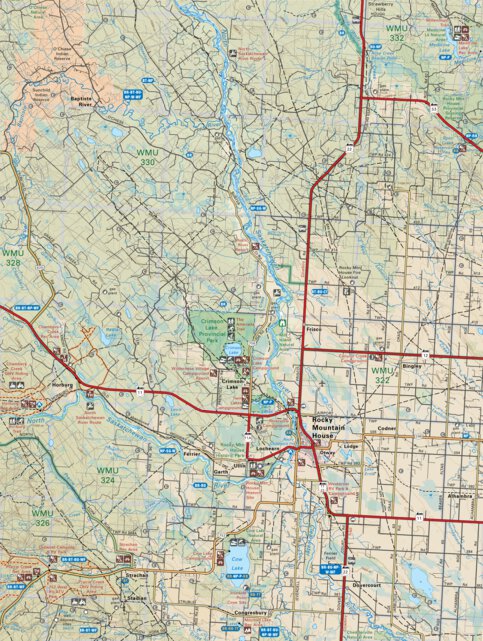 CEAB16 Rocky Mountain House - Central Alberta Topo Map by Backroad ...