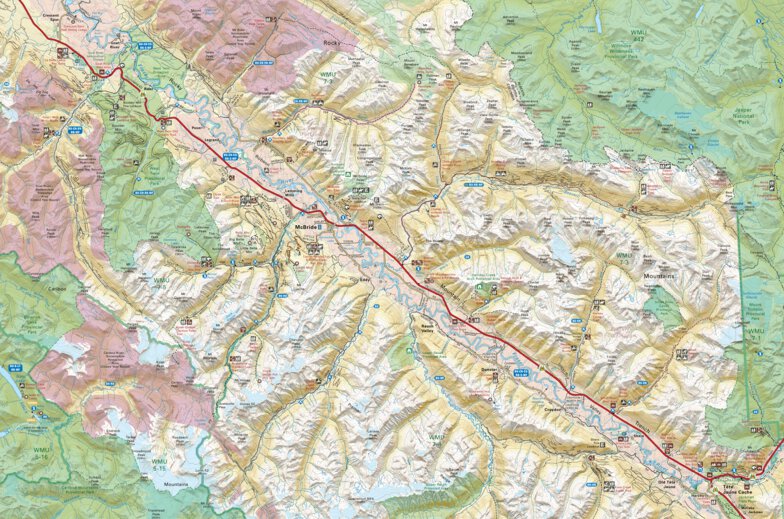 McBride Area (Robson Valley) Adventure Map - BC Topo by Backroad ...