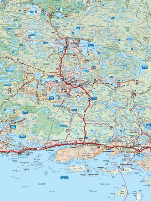 NEON08 Elliot Lake – 6th ed Northeastern Ontario Topo Map by Backroad ...