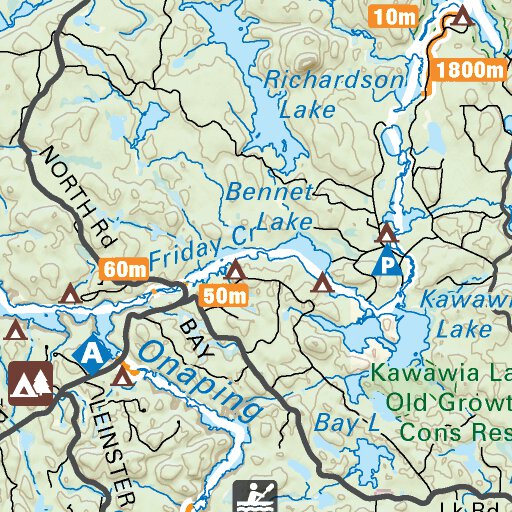 NEON20 Onaping Lake – 6th ed Northeastern Ontario Topo Map by Backroad ...