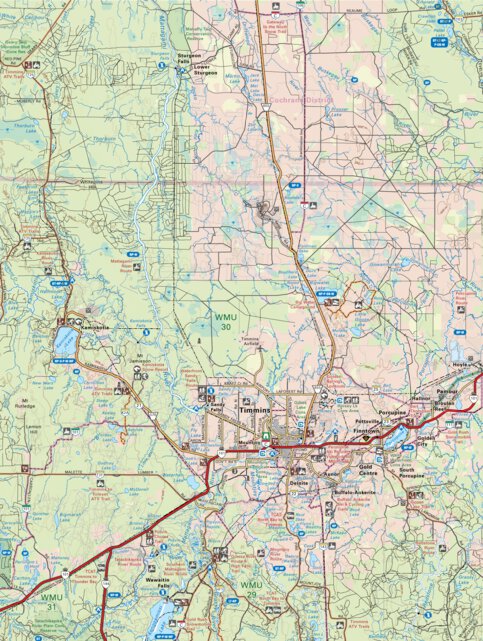NEON53 Timmins - 6th ed Northeastern Ontario Topo Map by Backroad ...