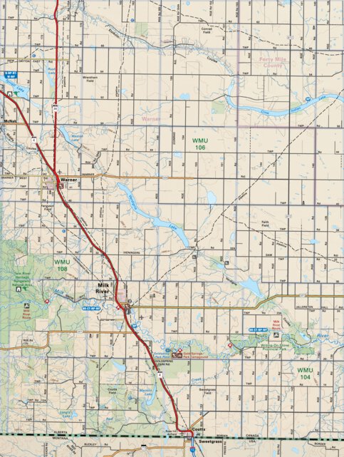 SOAB05 Milk River - Southern Alberta Topo Map by Backroad Mapbooks ...
