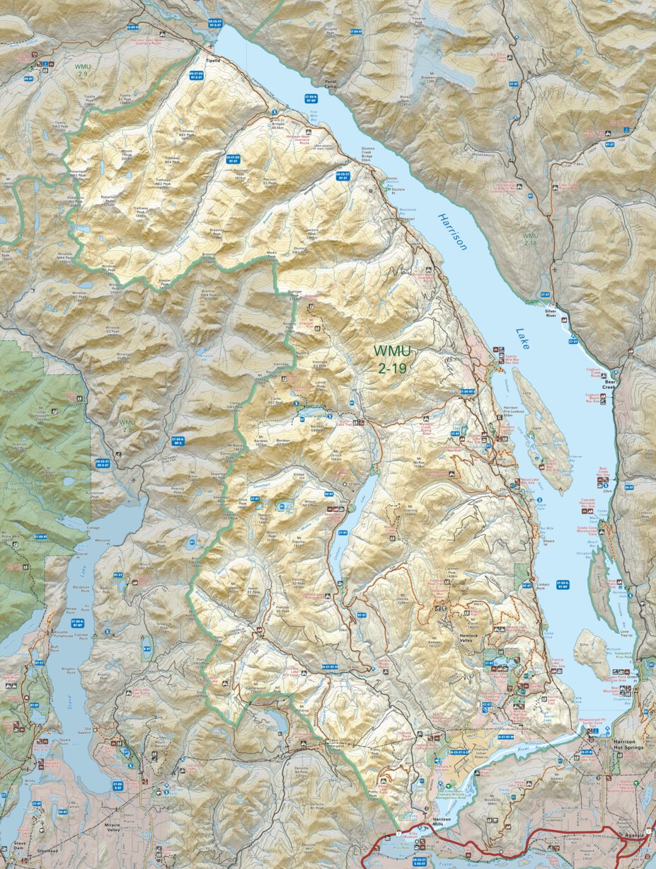 WMU 2-19 Lower Mainland Region BC Hunting Topo Map by Backroad Mapbooks ...