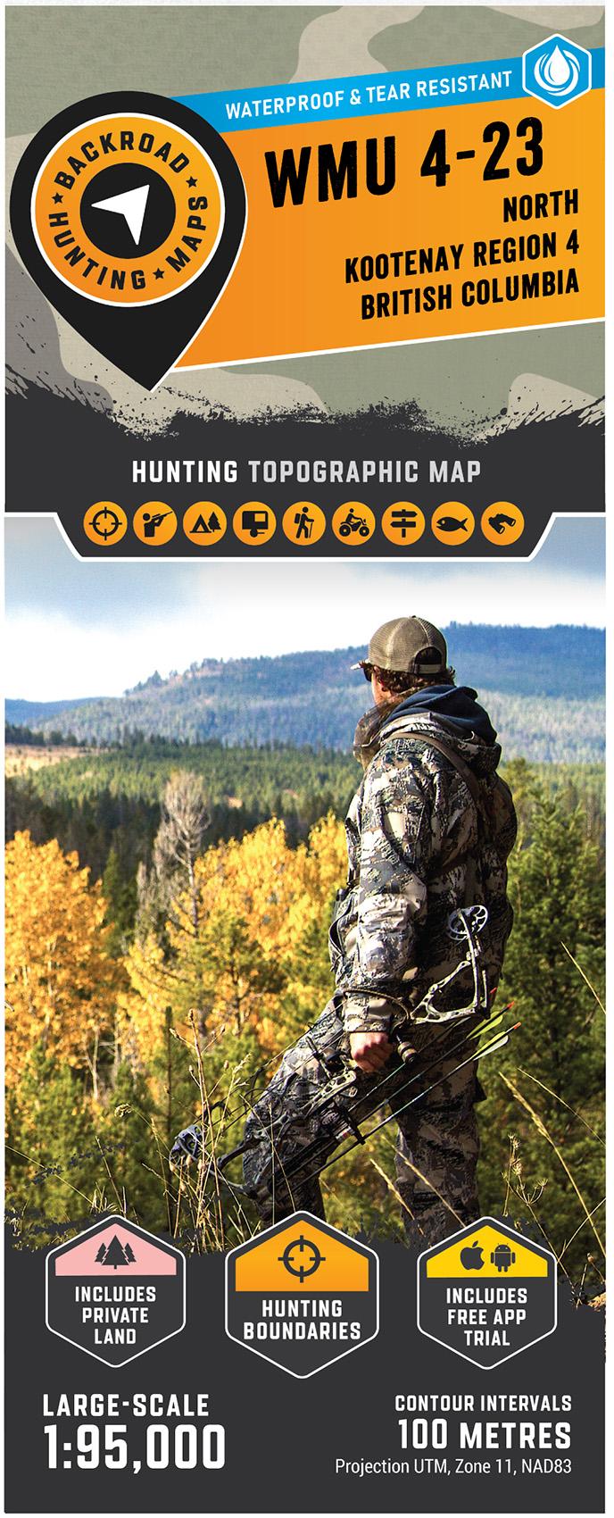 WMU 4-23 North Kootenay Region - Hunting Topo BC Map by Backroad ...