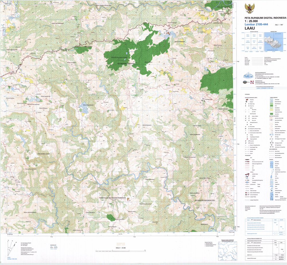 Laau (2105-444) Map by Badan Informasi Geospasial | Avenza Maps