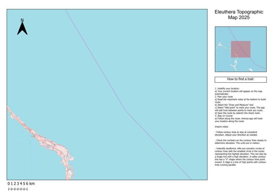 Central Eleuthera Topography Map by Bahama Atlas | Avenza Maps