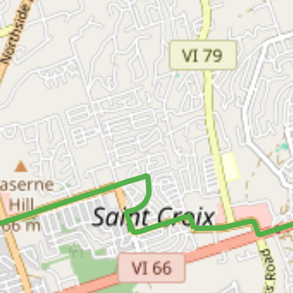 United States Virgin Islands: St. Croix Route Bus Route 27-103 Map by ...