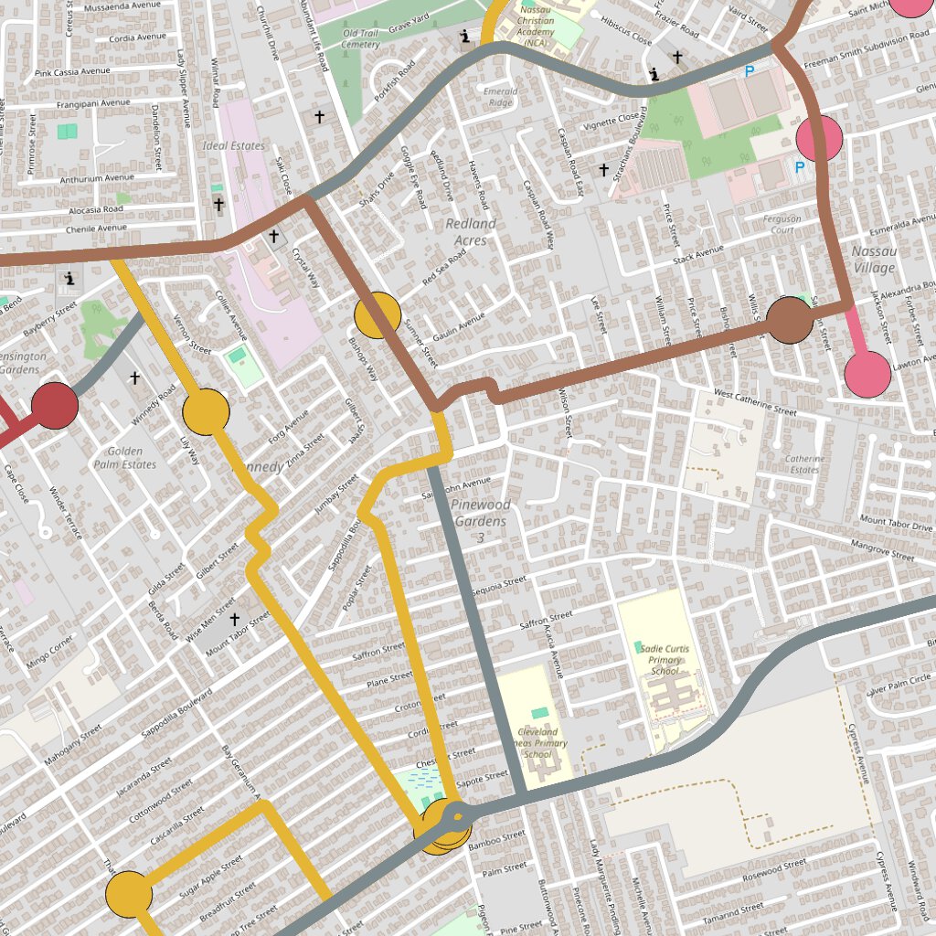 Travel Guide by Bus for New Providence Map by Bahama Atlas | Avenza Maps