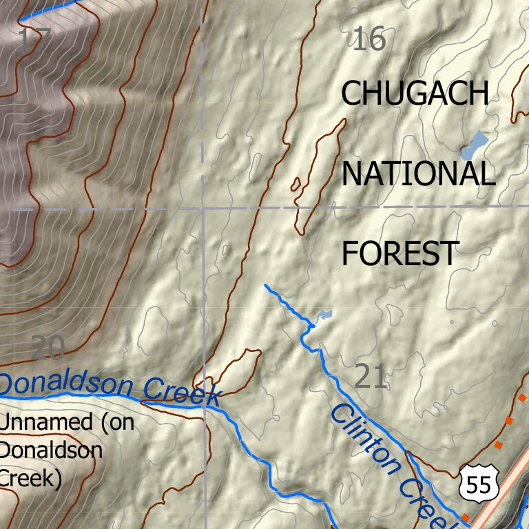 Palmer Road, North Kenai Peninsula, Alaska Map by BarnwellGeospatial ...