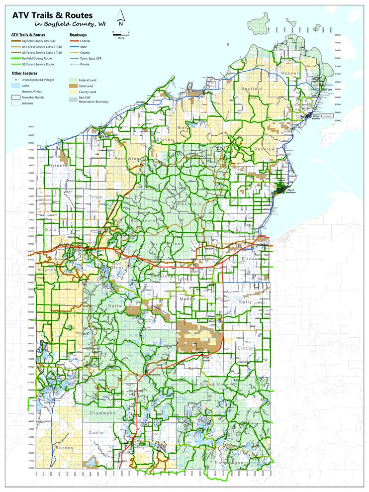ATV Trails and Routes - Bayfield County, WI - 2024 Map by Bayfield ...