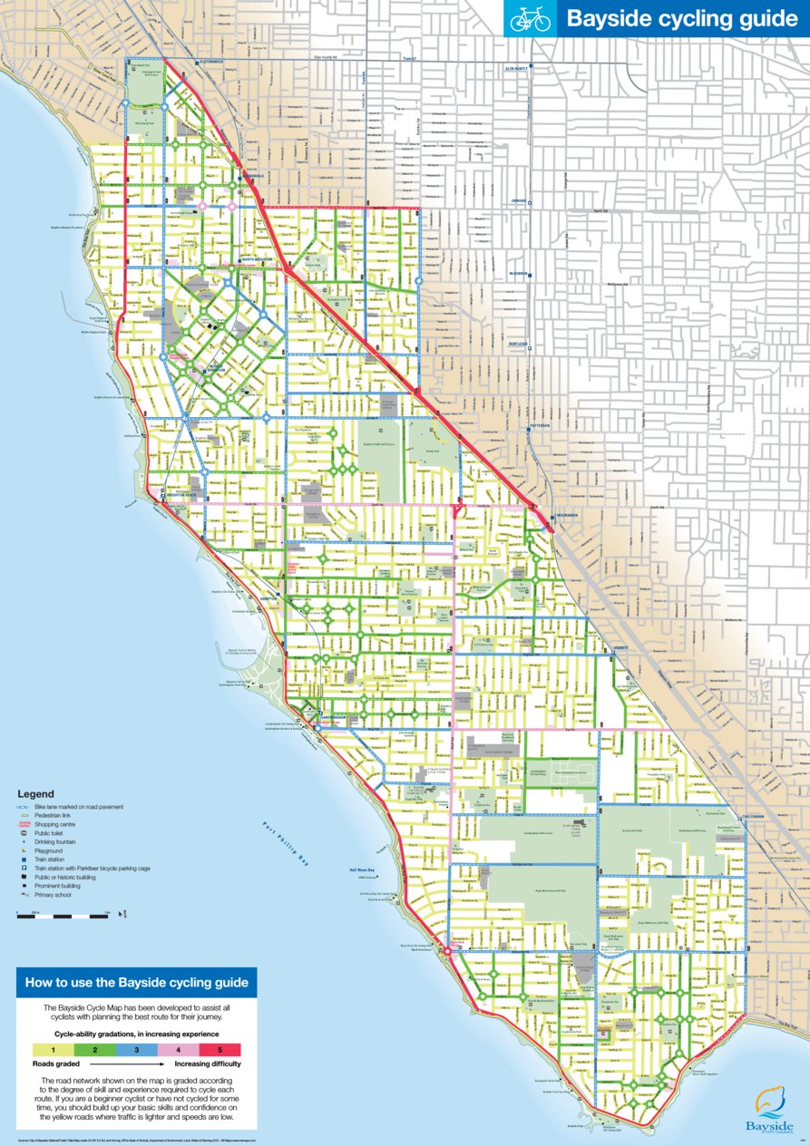 Bayside cycling guide Map by Bayside City Council | Avenza Maps
