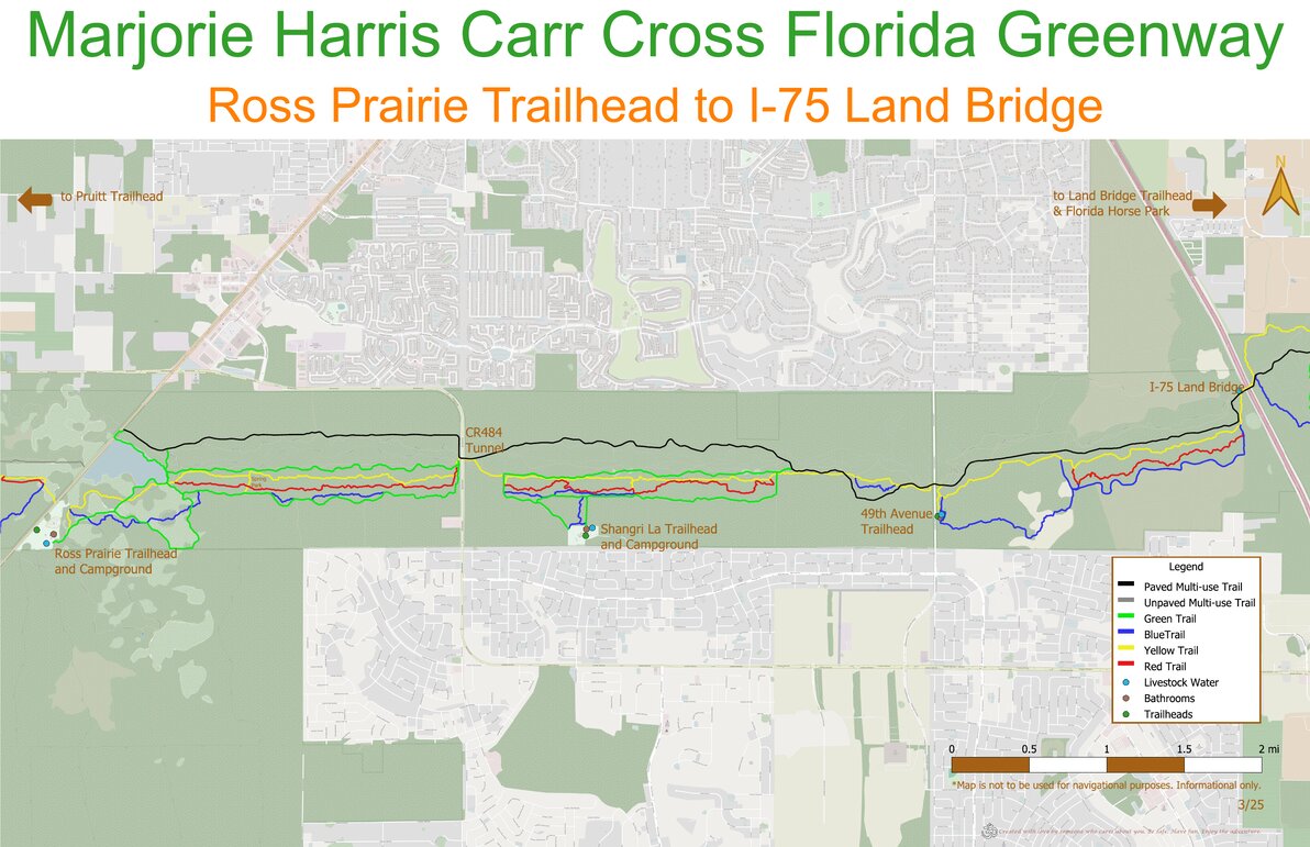 Cross Florida Greenway Equestrian Trail Map (Ross Prairie Trailhead to ...