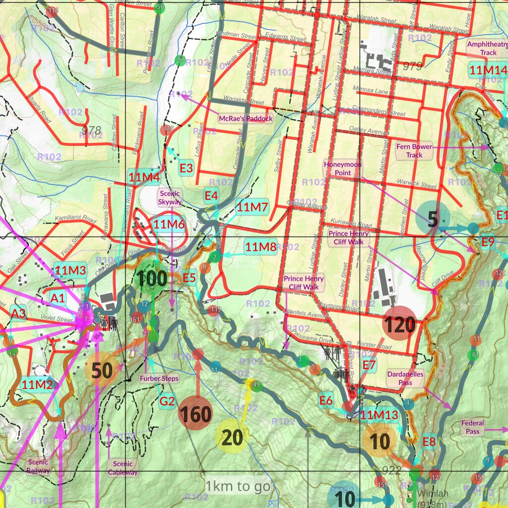 Ultra-Trail Australia 2025 Course Markers Map by Bender Maps | Avenza Maps