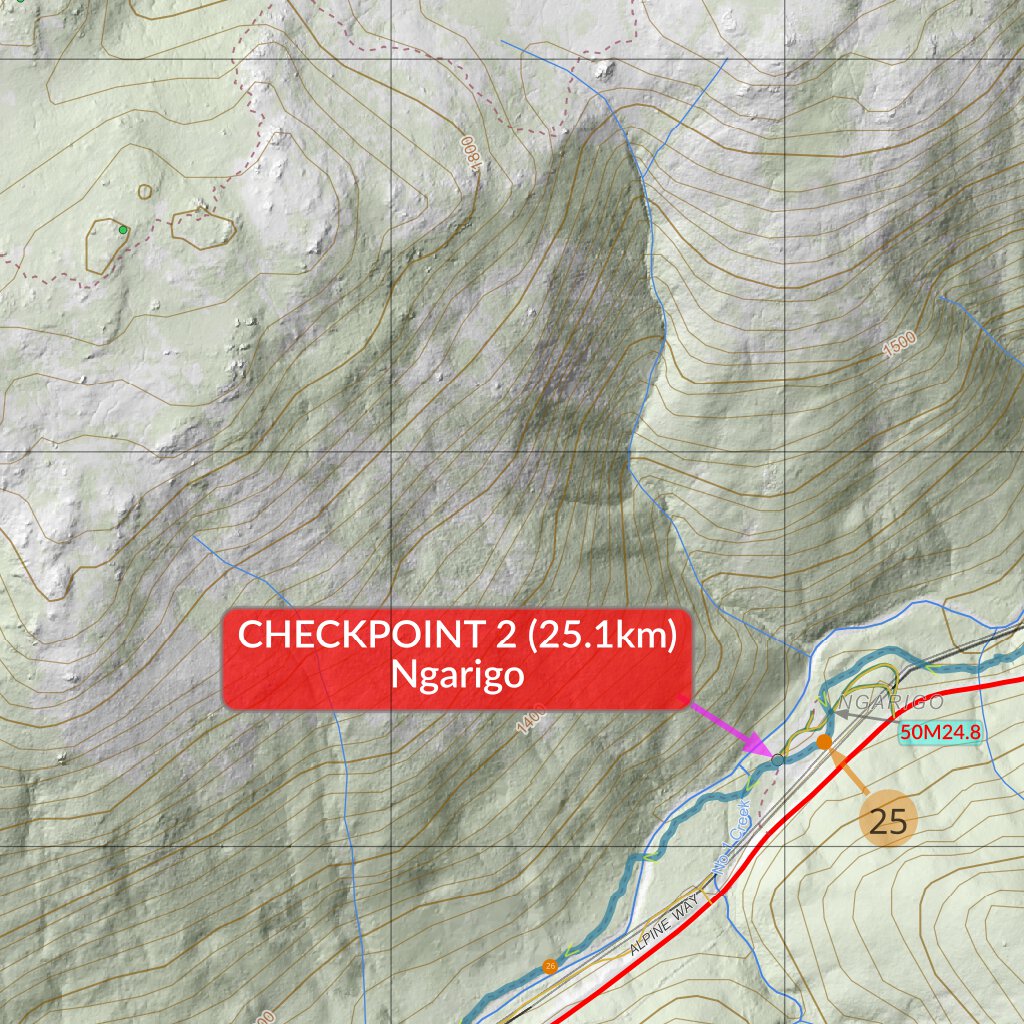 Ultra-Trail Kosciuszko 2024 50km Map by Bender Maps | Avenza Maps