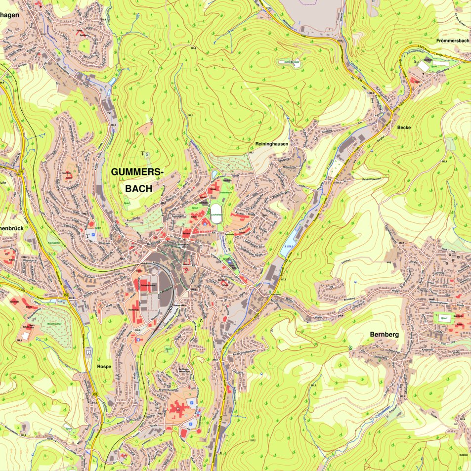 Gummersbach 4 (1:10,000) Map by Bezirksregierung Koln | Avenza Maps