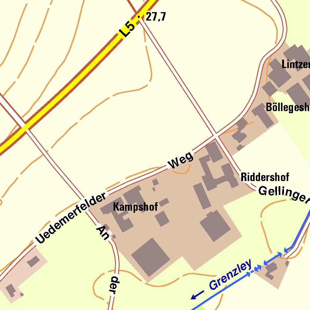 Uedem 1 (1:10,000) Map by Bezirksregierung Koln | Avenza Maps