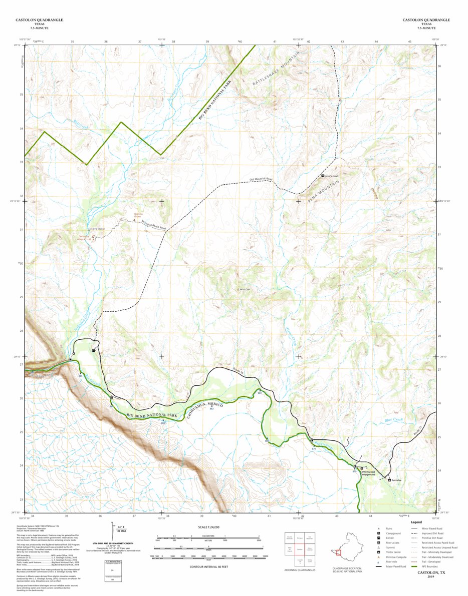 Big Bend National Park: Castolon Map by Big Bend National Park | Avenza ...