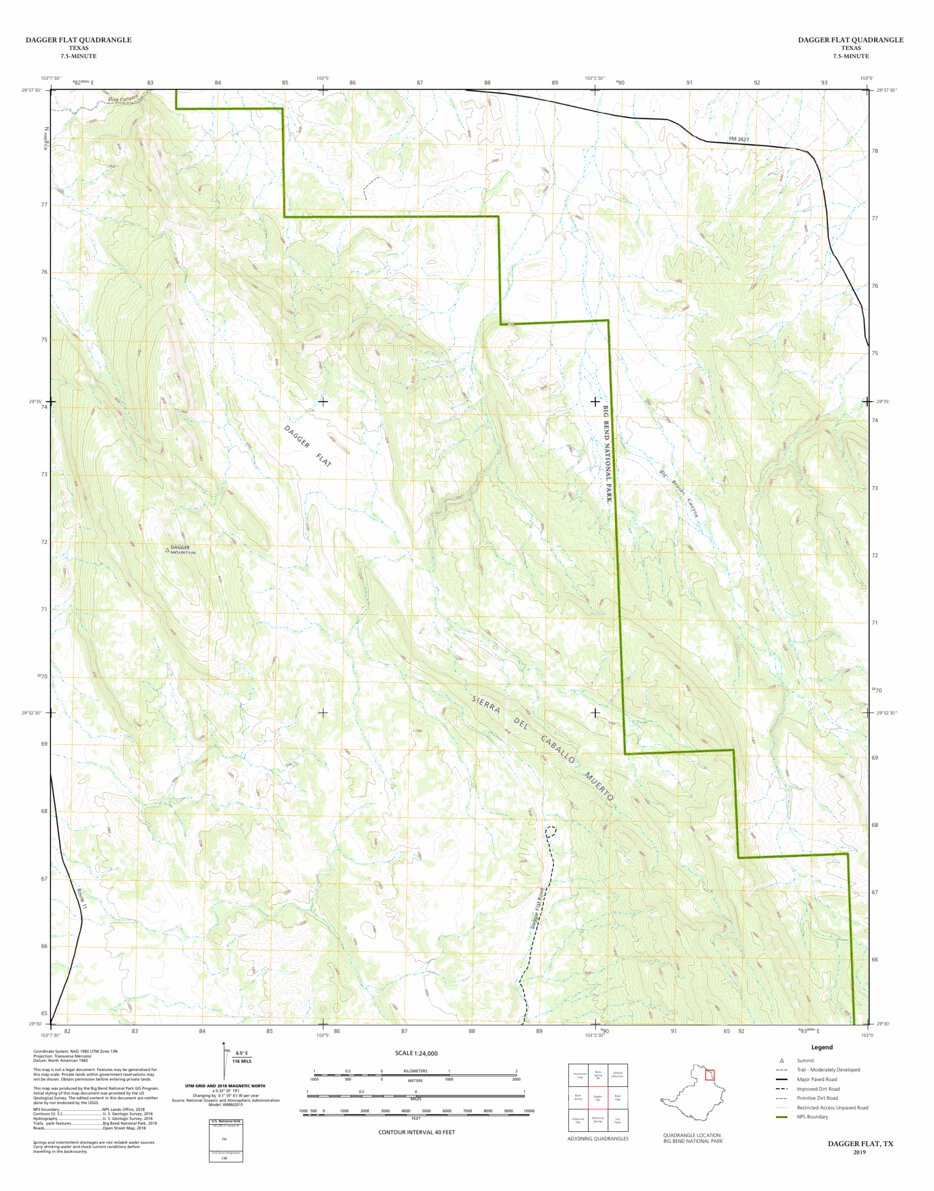 Big Bend National Park: Dagger Flat Map by Big Bend National Park ...