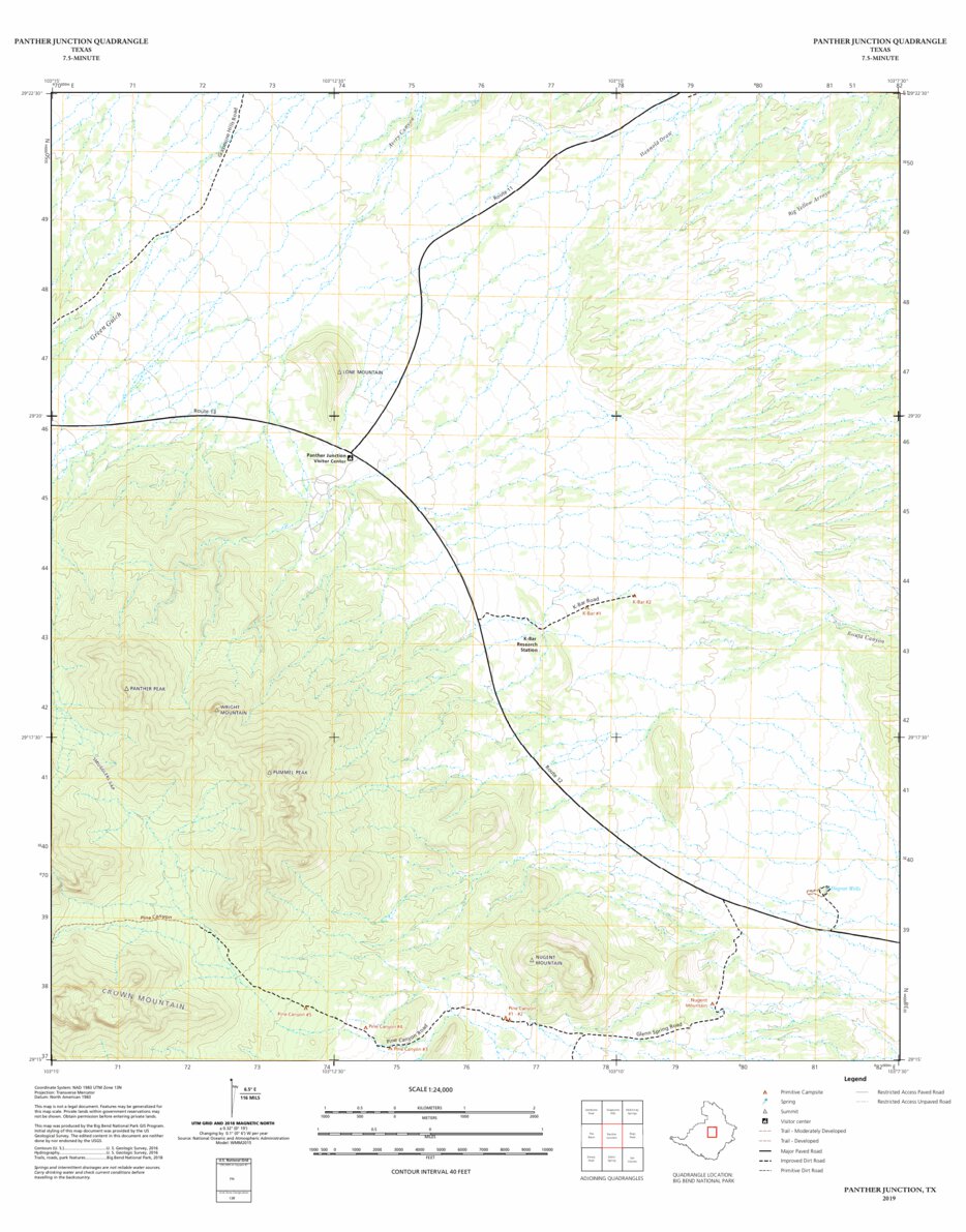 Big Bend National Park: Panther Junction Map by Big Bend National Park ...