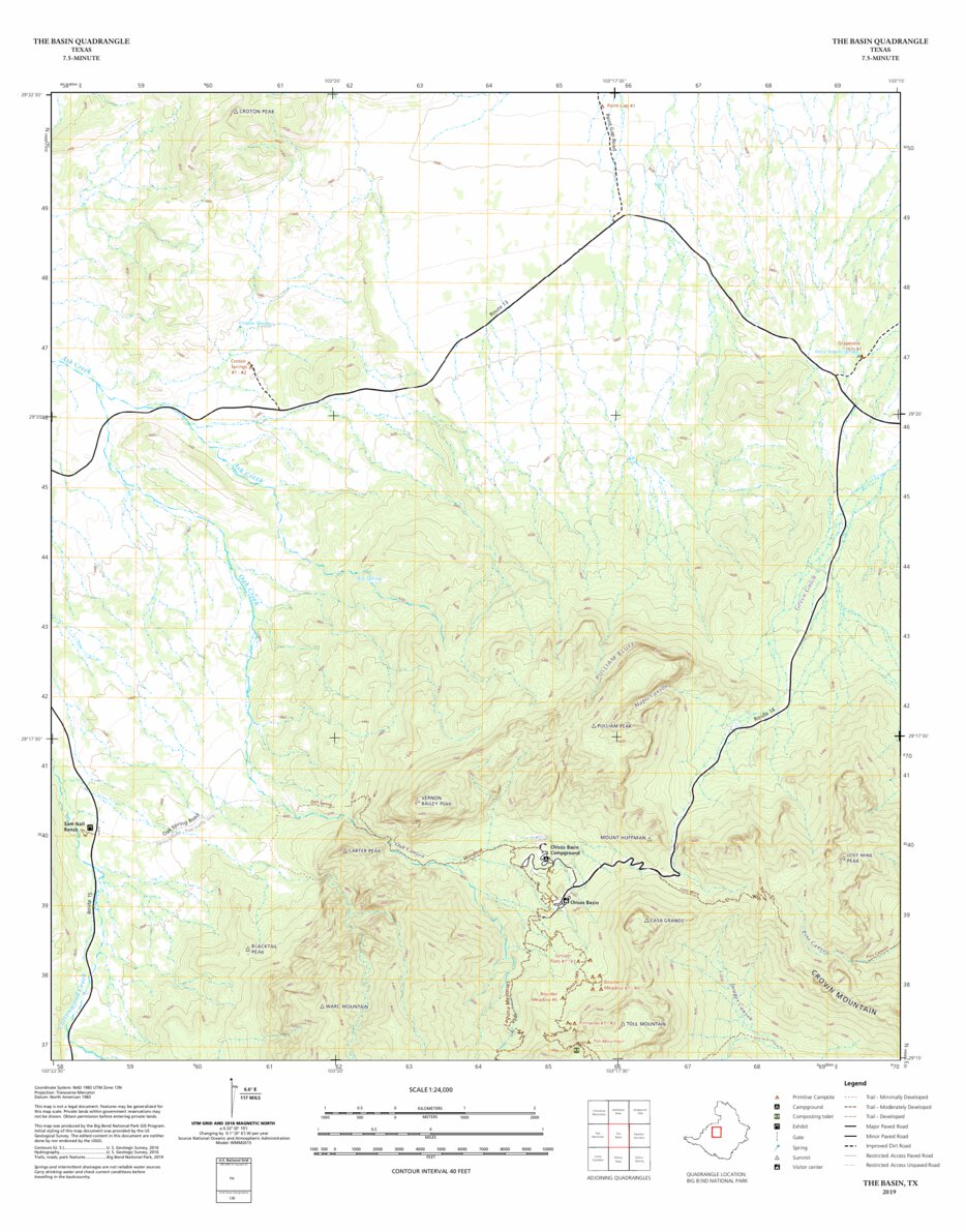Big Bend National Park: The Basin Map by Big Bend National Park ...