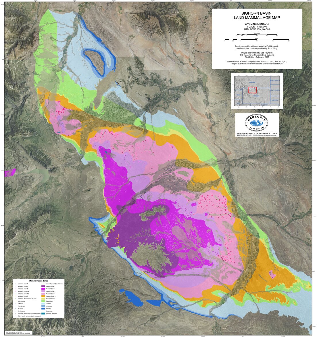 Bighorn Basin WY Land Mammal Age Map by Bighorn Basin | Avenza Maps