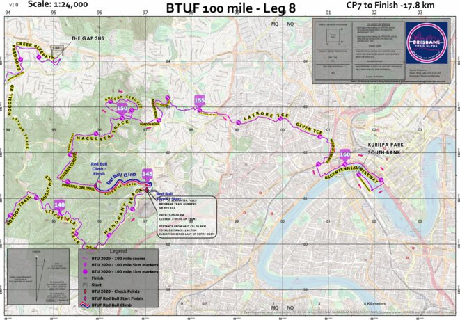 Brisbane Trail Ultra 100Mile - Leg 8 Map by Brisbane Trail Ultra ...