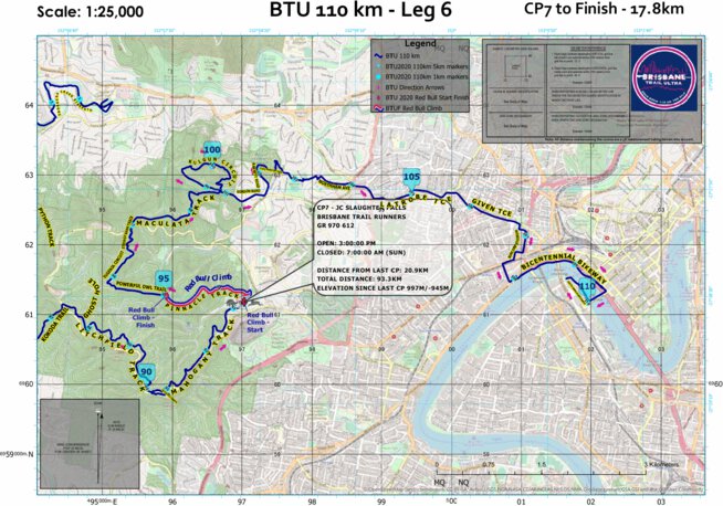 Brisbane Trail Ultra 110km - Leg 6 Map by Brisbane Trail Ultra | Avenza ...