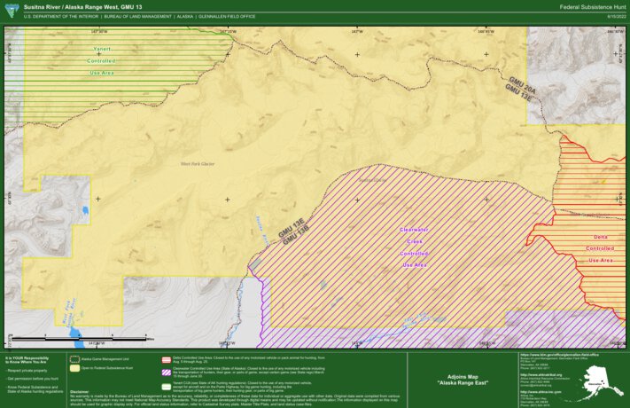 Alaska GMU 13: Alaska Range, West - Federal Subsistence Hunt Map by ...