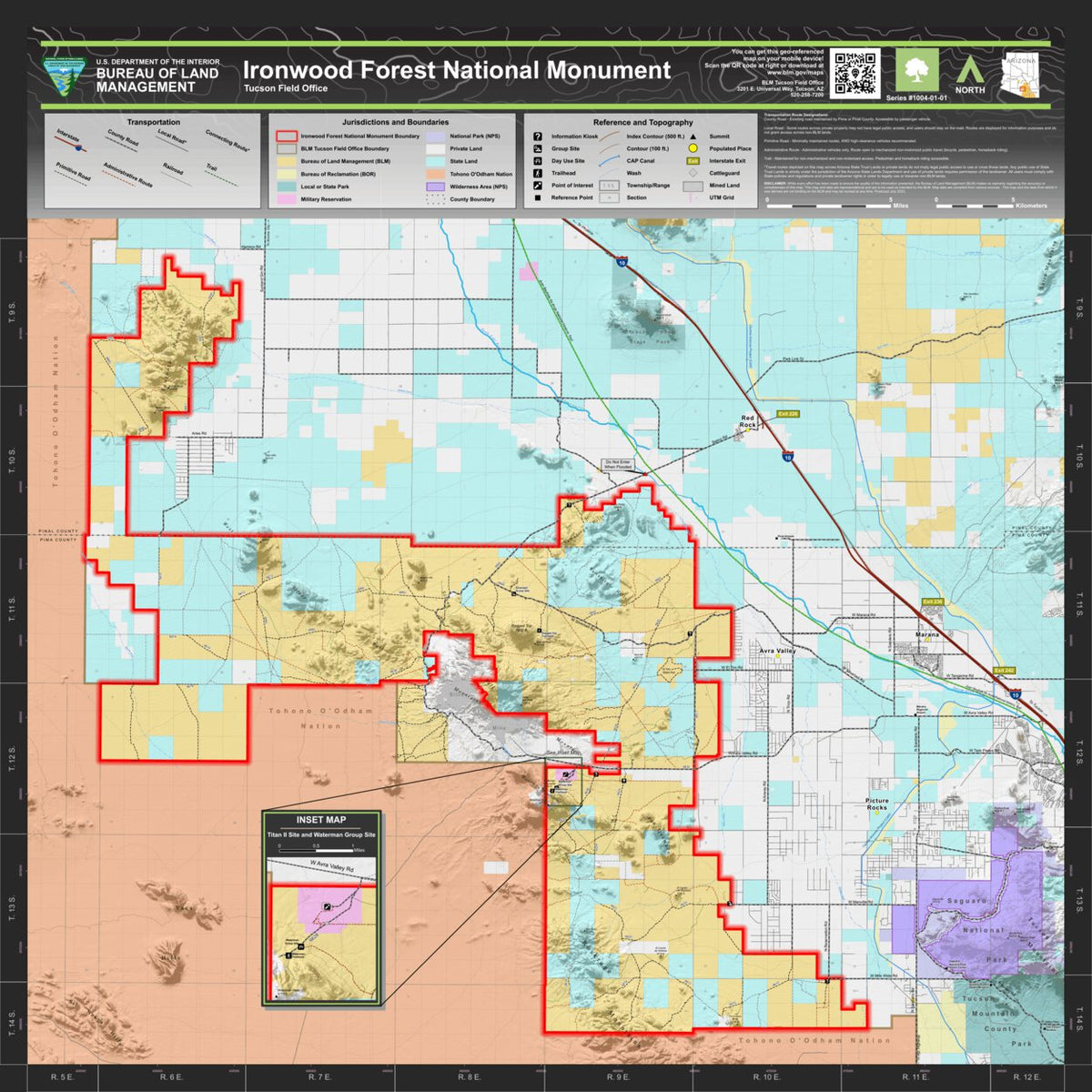 BLM Arizona Ironwood Forest National Monument Map (NCL1004-01-01) by ...