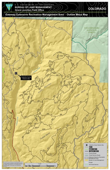 Gateway Extensive Recreation Management Area – Outlaw Map by Bureau of ...