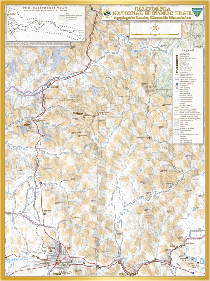CNHT - Applegate Route, Klamath Mountains Map by Bureau of Land ...