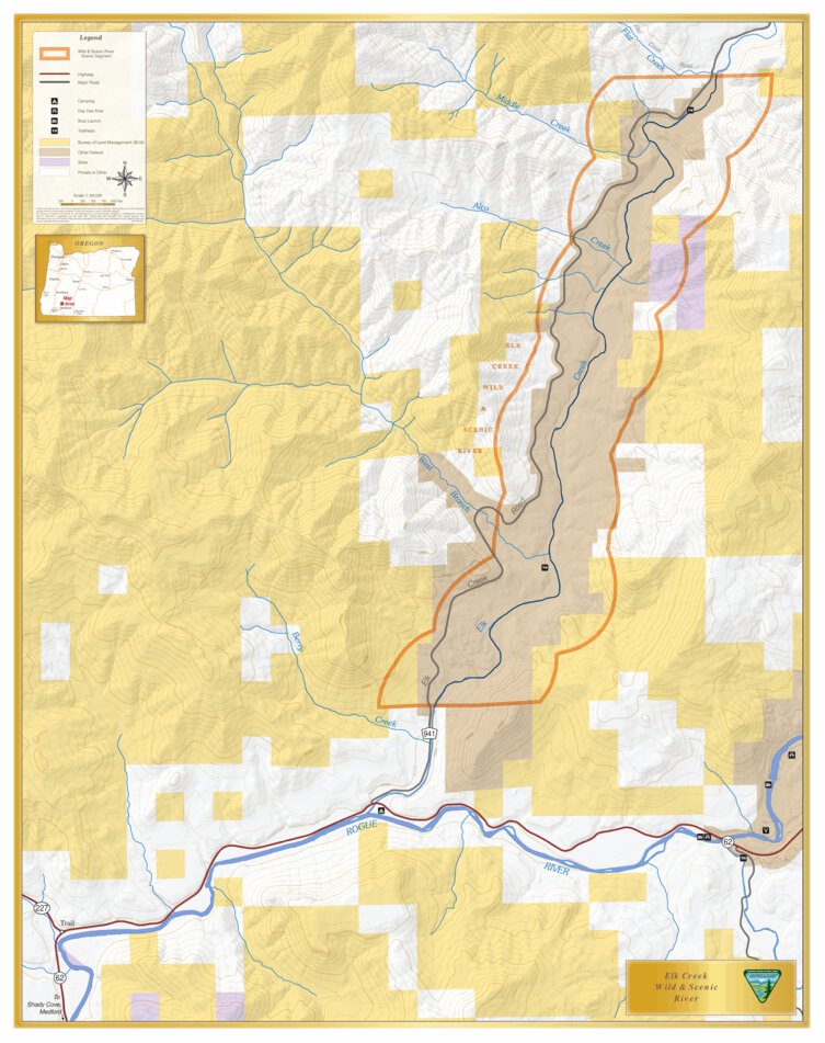 Elk Creek Wild and Scenic River Map by Bureau of Land Management ...