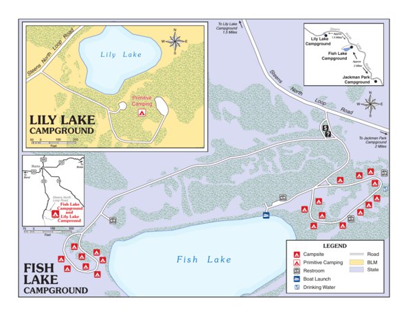 Fish Lake Campground and Lily Lake Campground Map by Bureau of Land ...