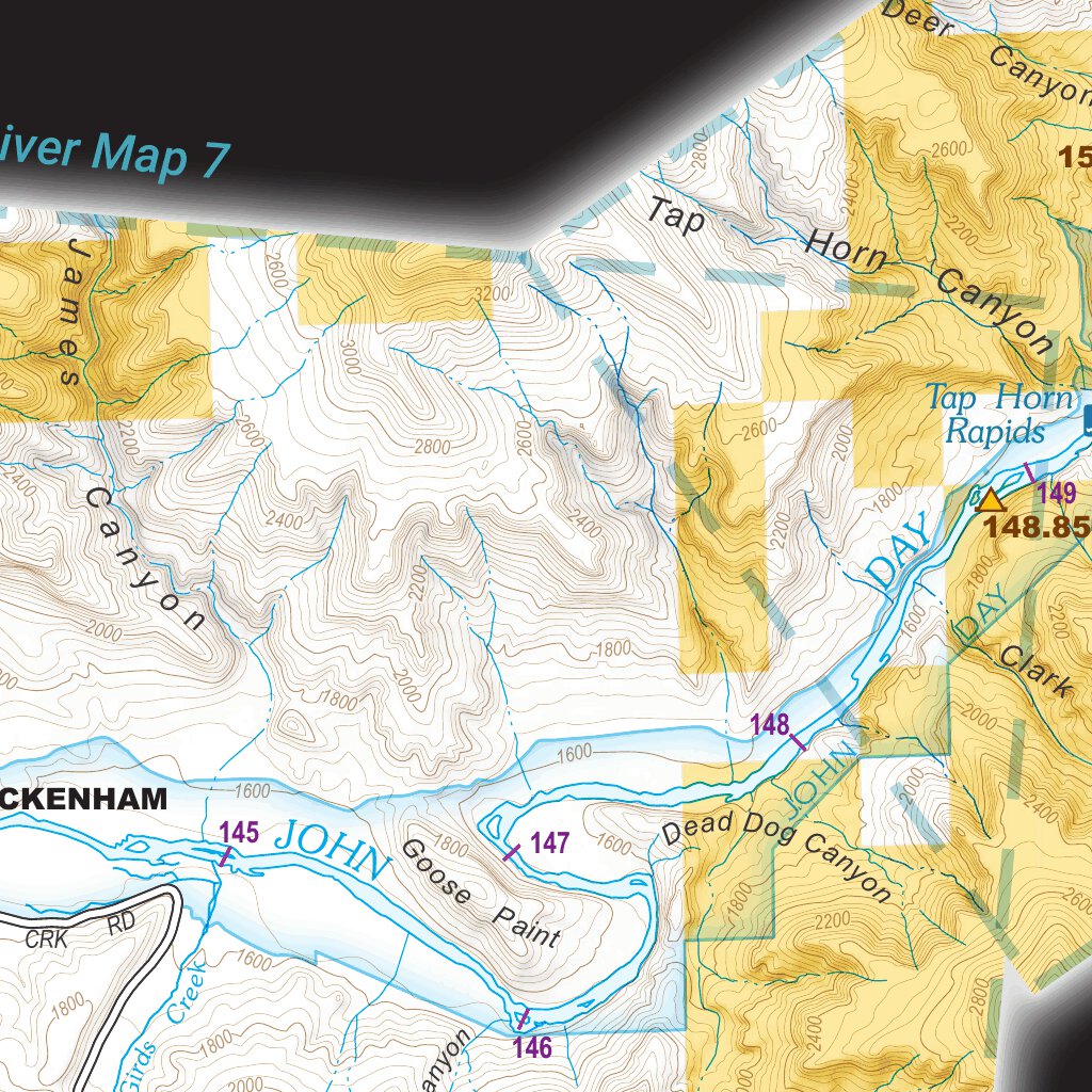 John Day River Boater's Guide Kimberly to Clarno Map by Bureau of Land ...