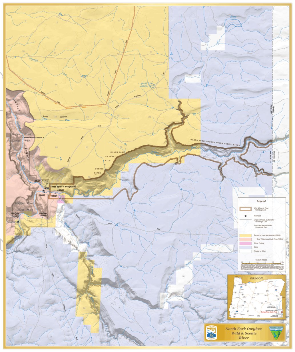 North Fork Owyhee Wild and Scenic River Map by Bureau of Land ...