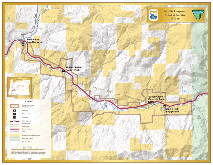 North Umpqua Wild and Scenic River (second version) Map by Bureau of ...
