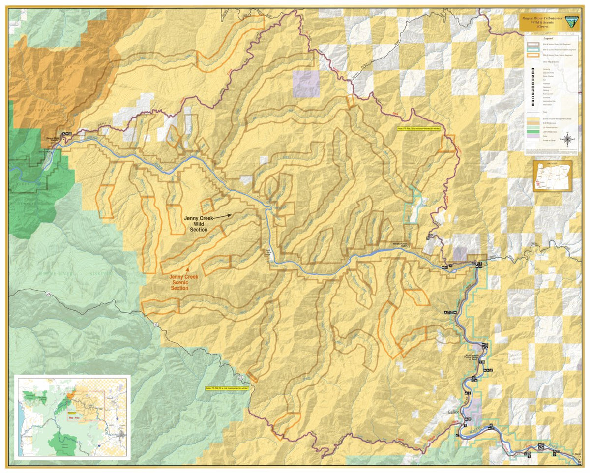 Rogue River Tributaries - Jenny Creek Wild and Scenic River Map by ...