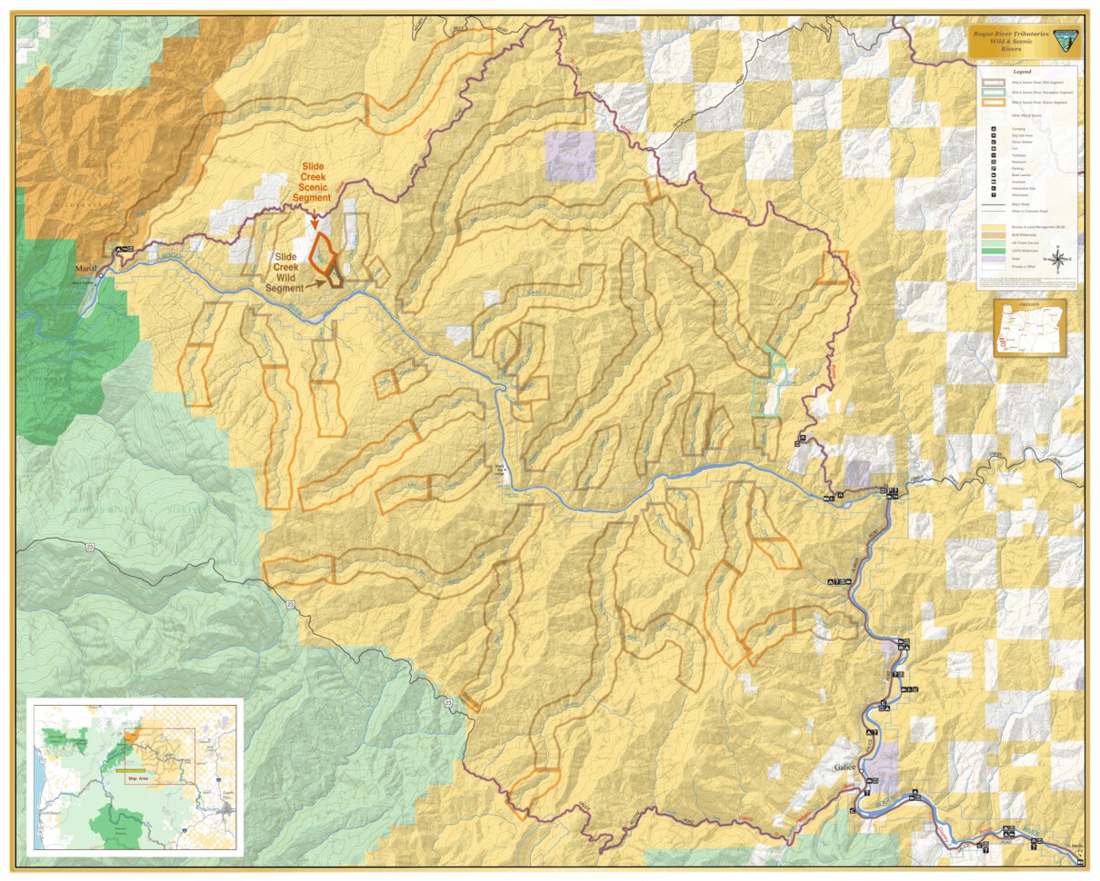 Rogue River Tributaries - Slide Creek Wild and Scenic River Map by ...
