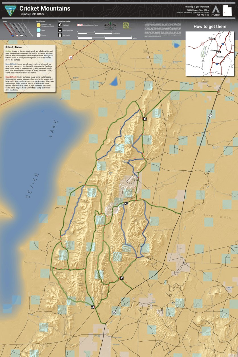 BLM Utah Cricket Mountains Map by Bureau of Land Management - Utah ...