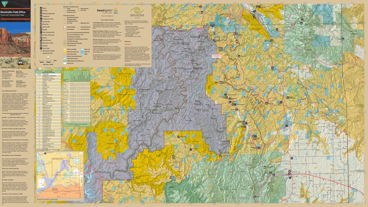 BLM Utah Monticello Visitor Map - North by Bureau of Land Management ...