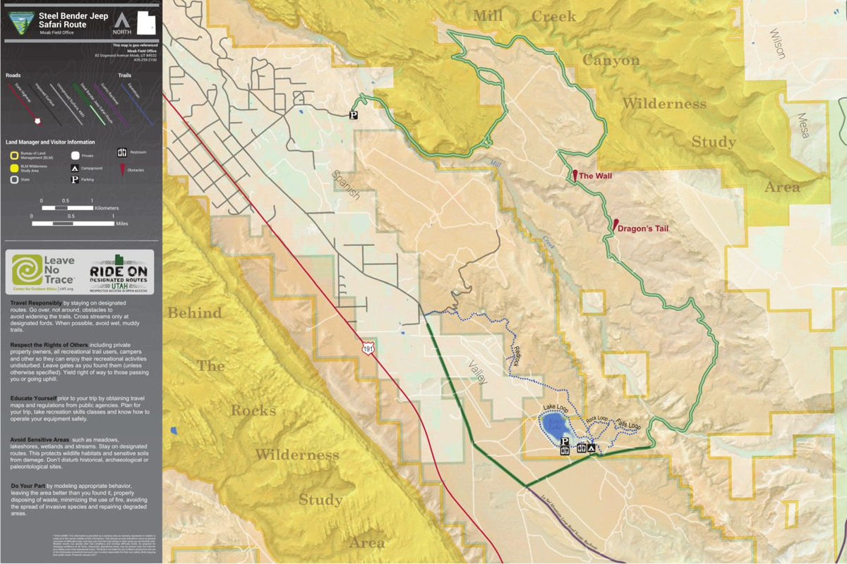 BLM Utah Steel Bender Jeep Safari Route Map by Bureau of Land ...