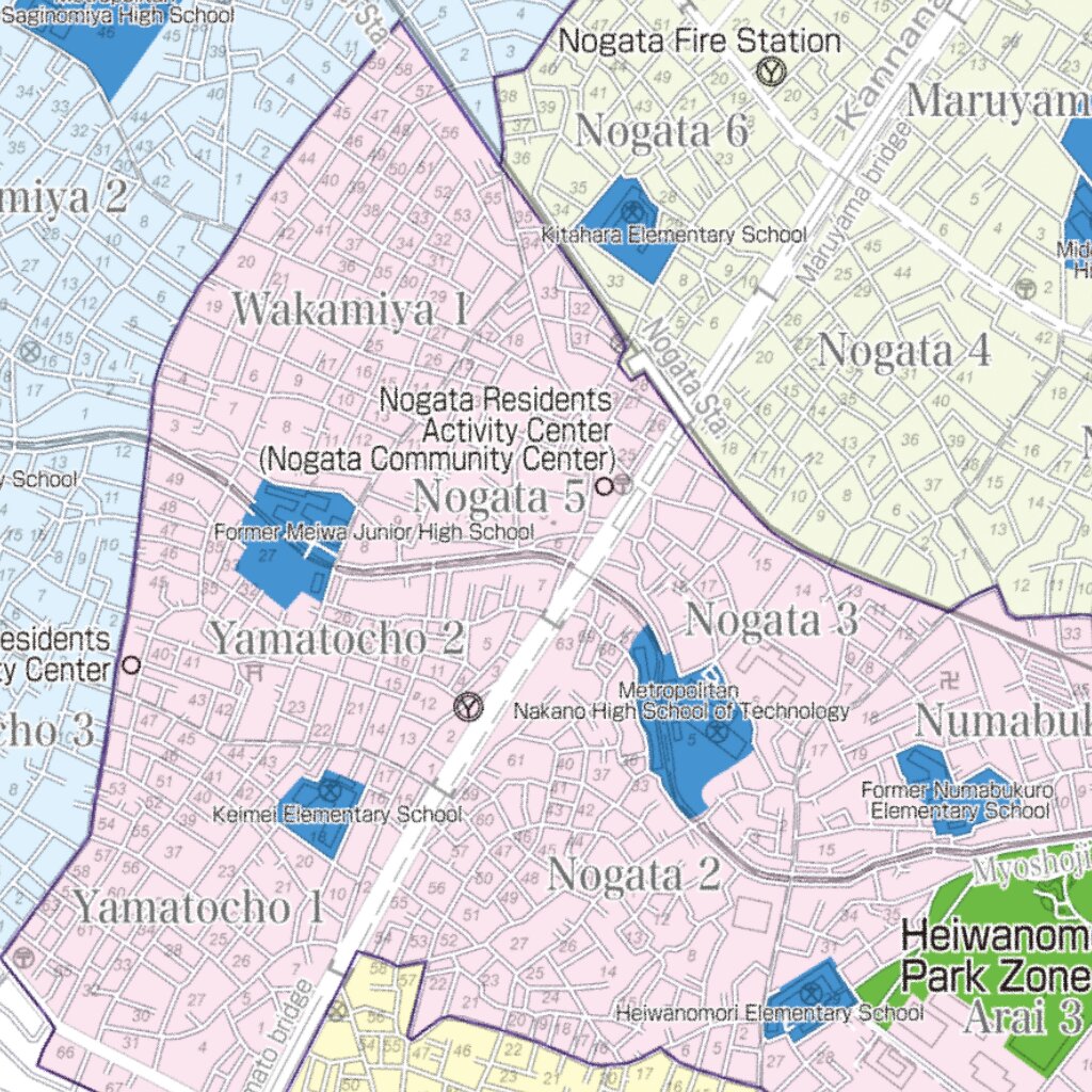 Disaster-Preparedness Map Of Nakano City by Buyodo corp. | Avenza Maps