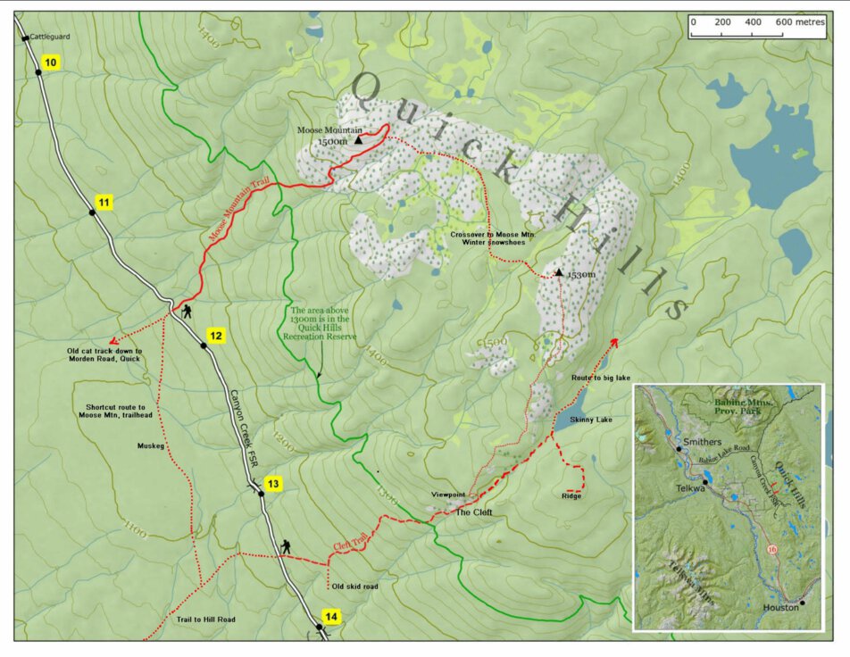 Moose Mountain & Cleft Hiking Trails Map by BV Backpackers | Avenza Maps