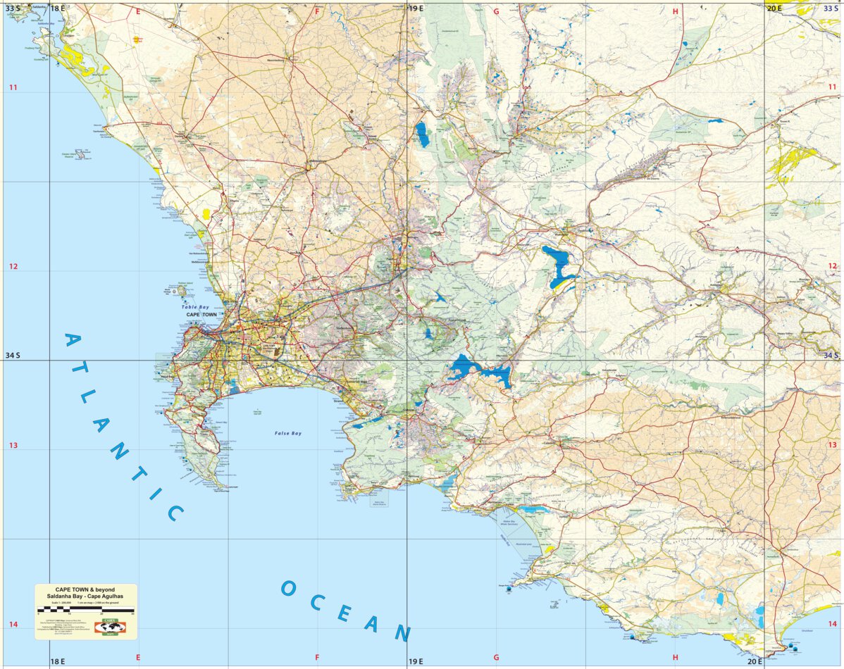200 KM around Cape Town Map by CABEX Maps | Avenza Maps