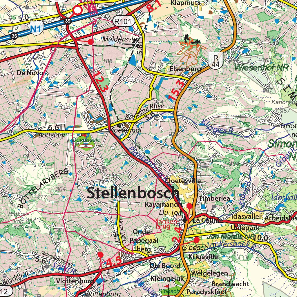 200 KM around Cape Town Map by CABEX Maps | Avenza Maps