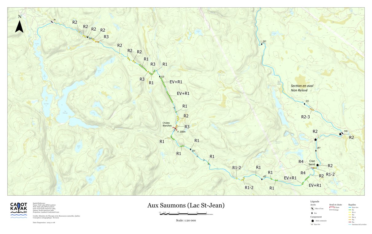 Rivière aux Saumons (Lac St-Jean) Map by Canot Kayak Quebec | Avenza Maps