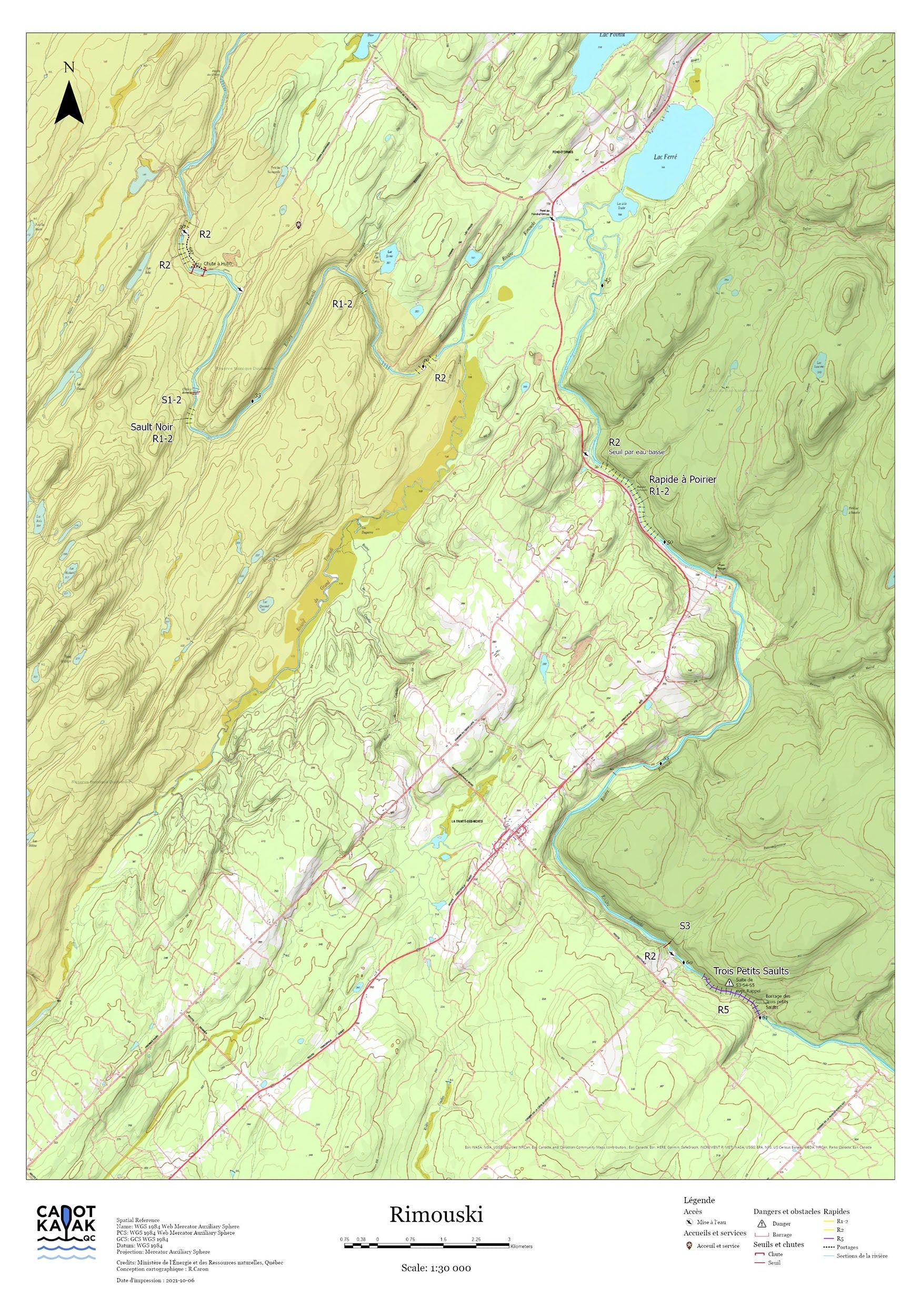 Rivière Rimouski Map by Canot Kayak Quebec | Avenza Maps